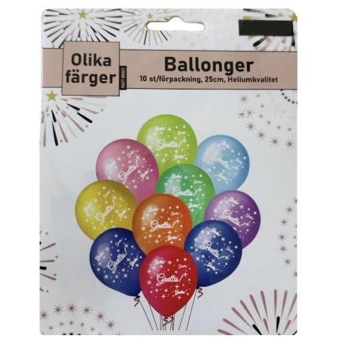 Ballonger 10-pack - Grattis - Köp billigt online hos Varuhus1