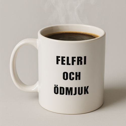 Porslinsmugg - Felfri & ödmjuk - Köp billigt online hos Varuhus1