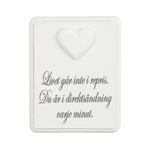 Tavla med text- Livet går inte i repris... - Köp billigt online hos ...